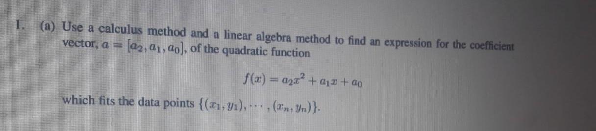Solved (a) Use a calculus method and a linear algebra method | Chegg.com