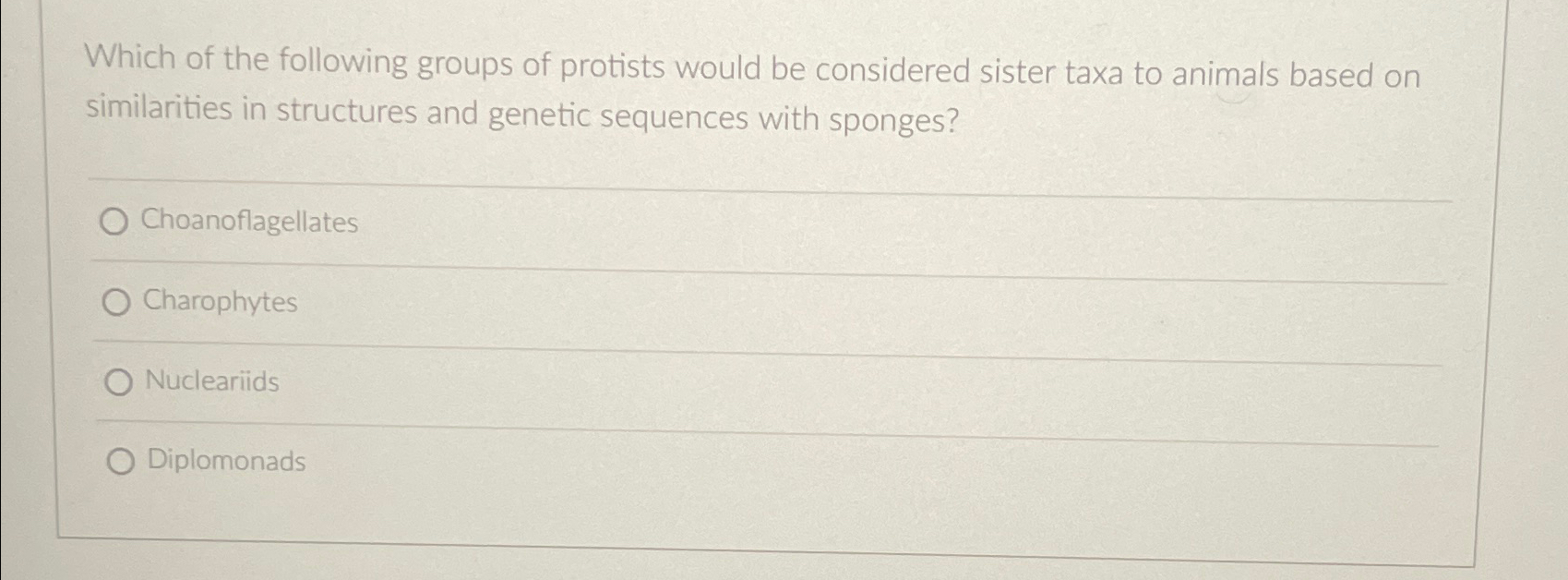 Solved Which of the following groups of protists would be | Chegg.com