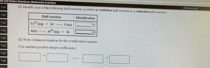 Solved ells and Redox Reactions: Multimedia Activities (1) | Chegg.com