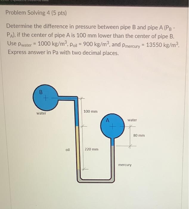 Solved Problem Solving 4 (5 pts) Determine the difference in | Chegg.com