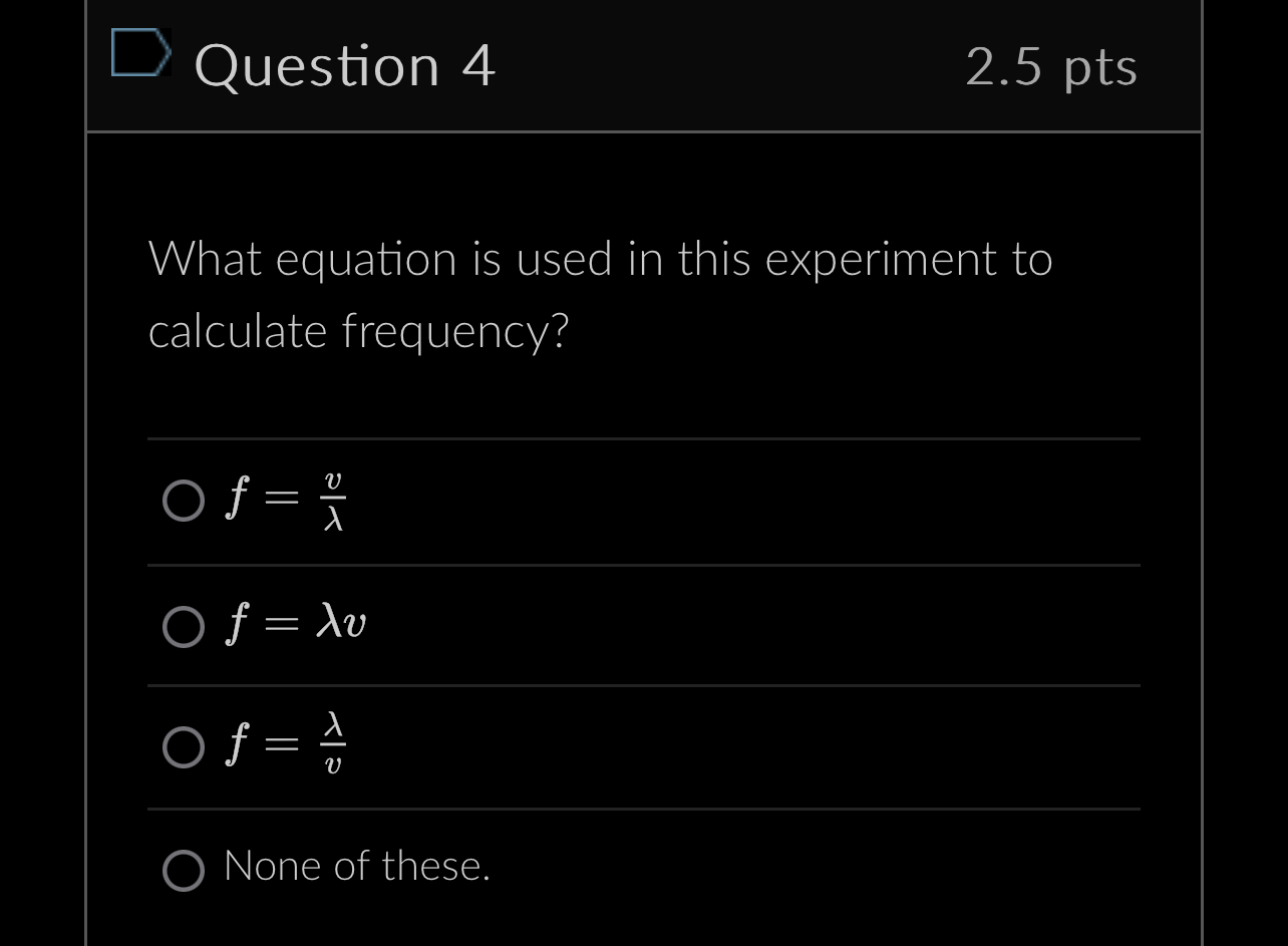 Solved Question 42.5ptsWhat equation is used in this | Chegg.com