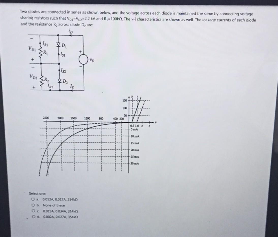 Solved Two diodes are connected in series as shown below, | Chegg.com