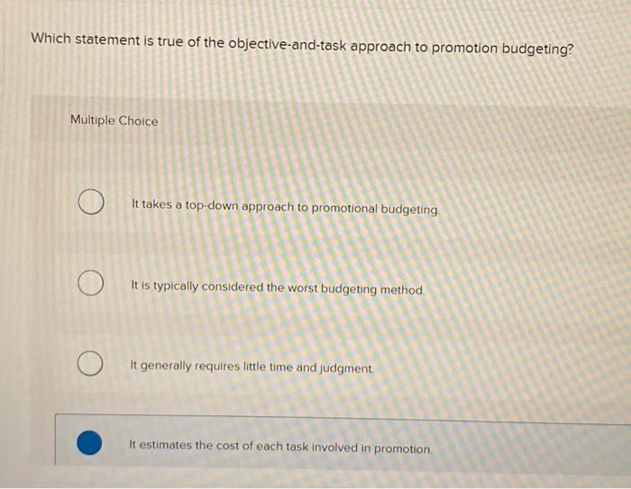 Solved Which statement is true of the objective and task | Chegg.com