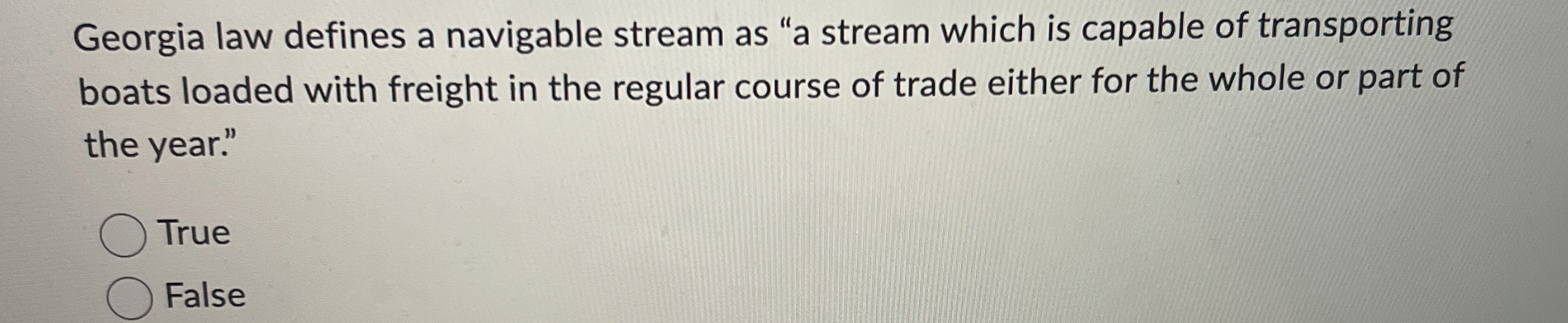Solved Georgia law defines a navigable stream as "a stream | Chegg.com
