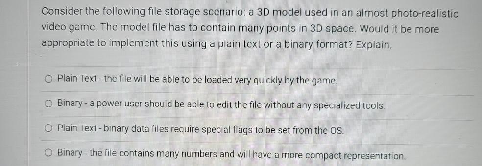 Solved Consider the following file storage scenario: a 3D | Chegg.com