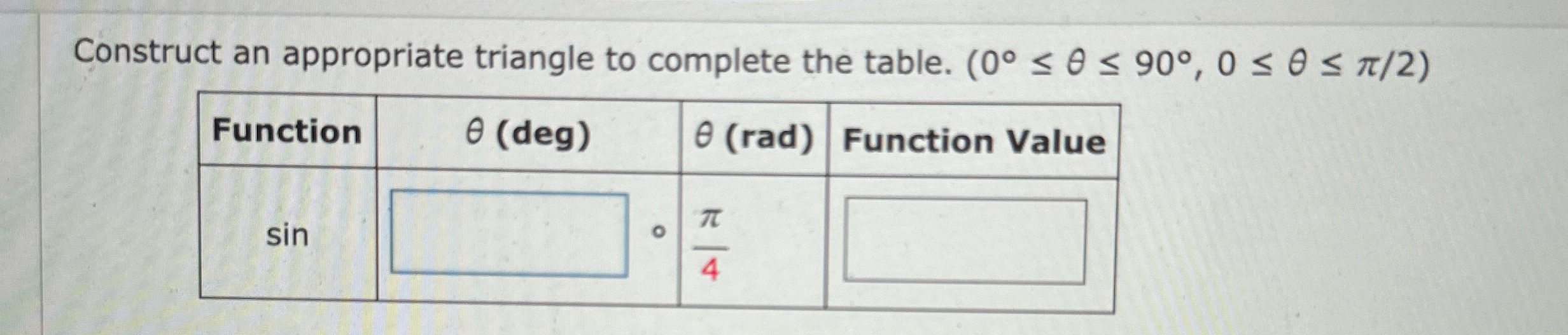 Solved Construct an appropriate triangle to complete the | Chegg.com