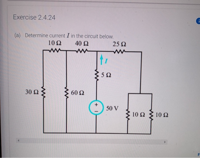 Solved Exercise 2.4.24 (a) Determine current I in the | Chegg.com