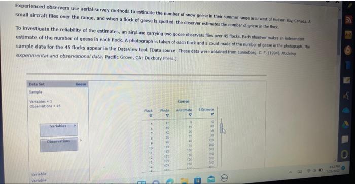 Solved Experienced observers use aerial survey methods to | Chegg.com