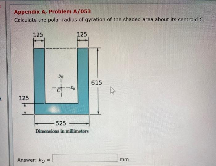 Solved Appendix A, Problem A/053 Calculate the polar radius | Chegg.com