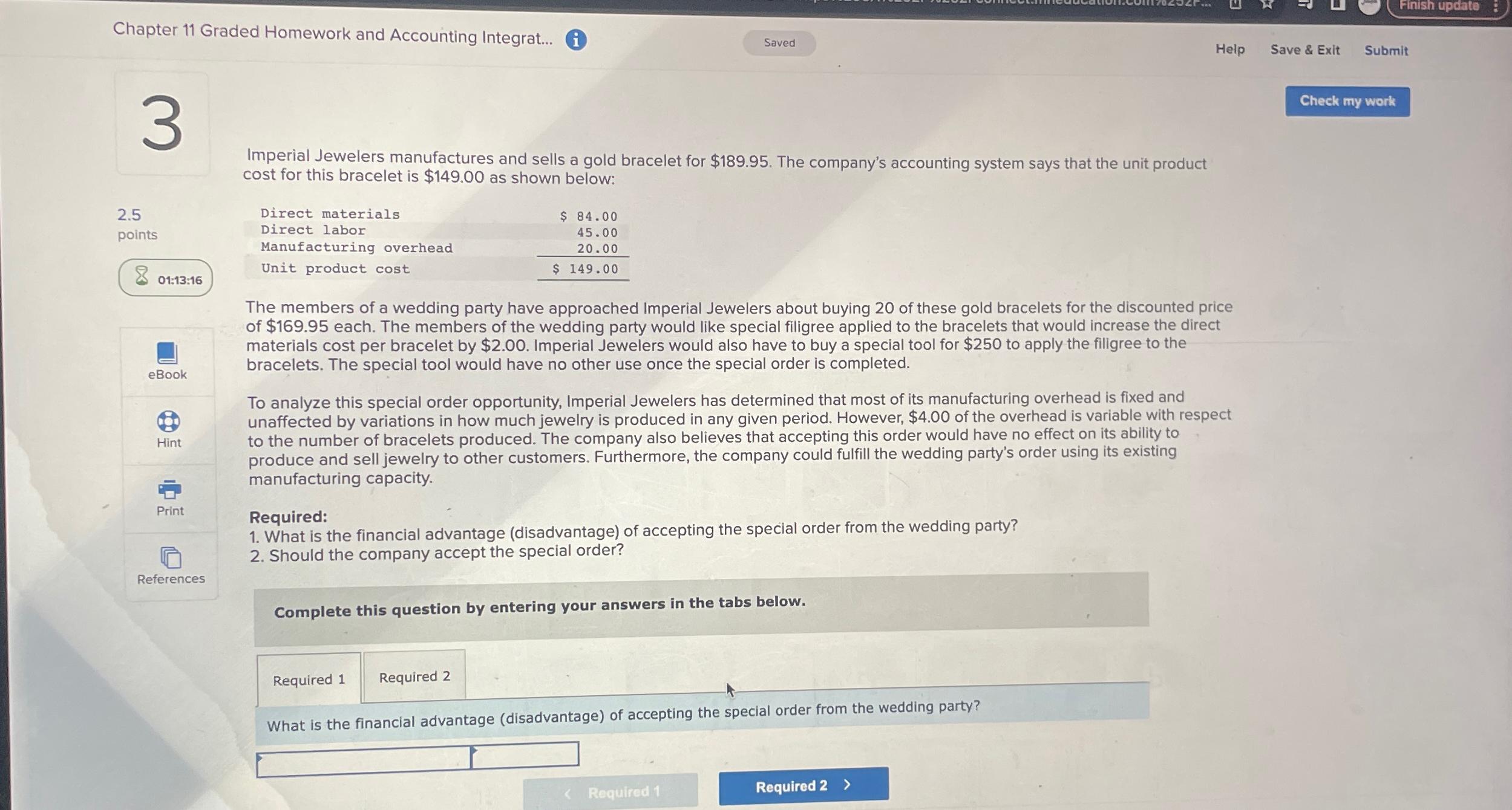 Solved Chapter 11 ﻿Graded Homework and Accounting | Chegg.com
