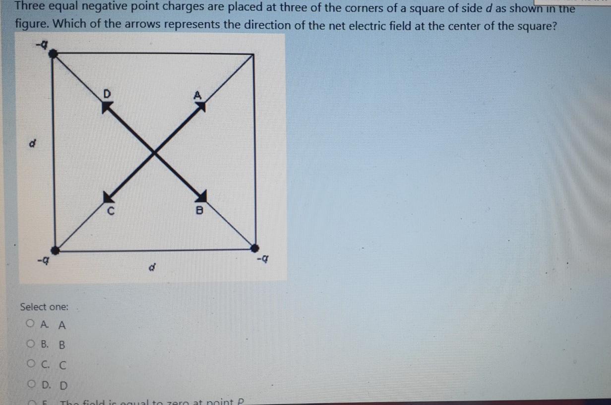 Solved Three equal negative point charges are placed at | Chegg.com