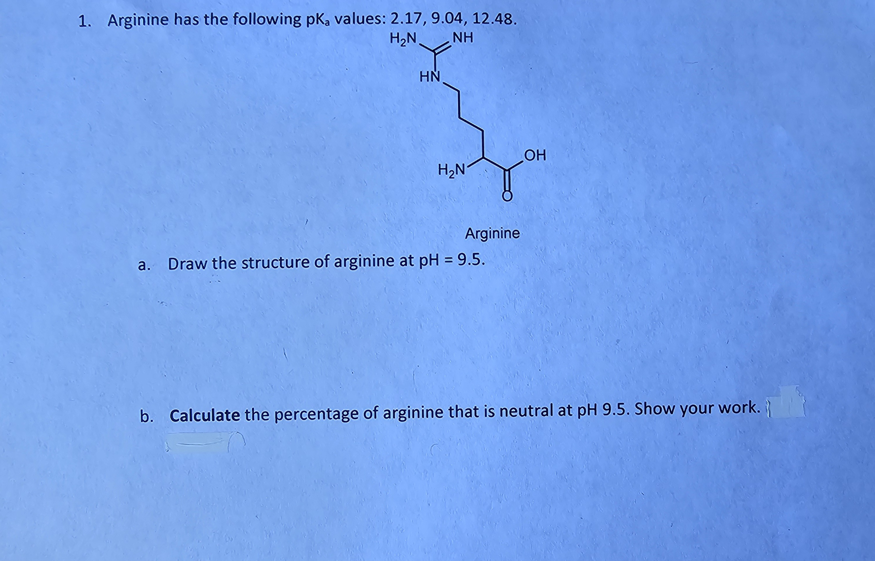 Solved Arginine has the following pKa ﻿values: | Chegg.com