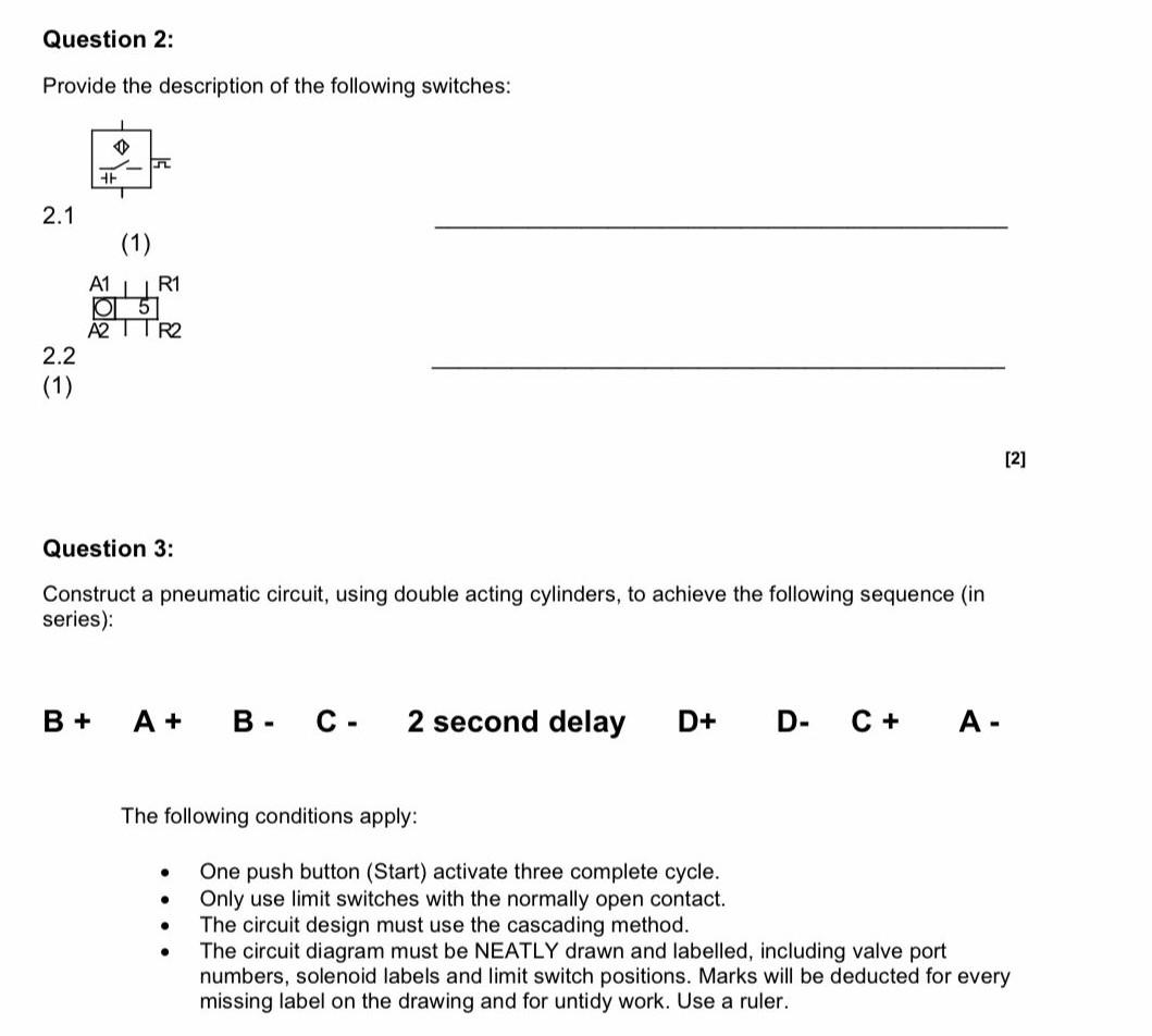 Solved Provide the description of the following switches: | Chegg.com