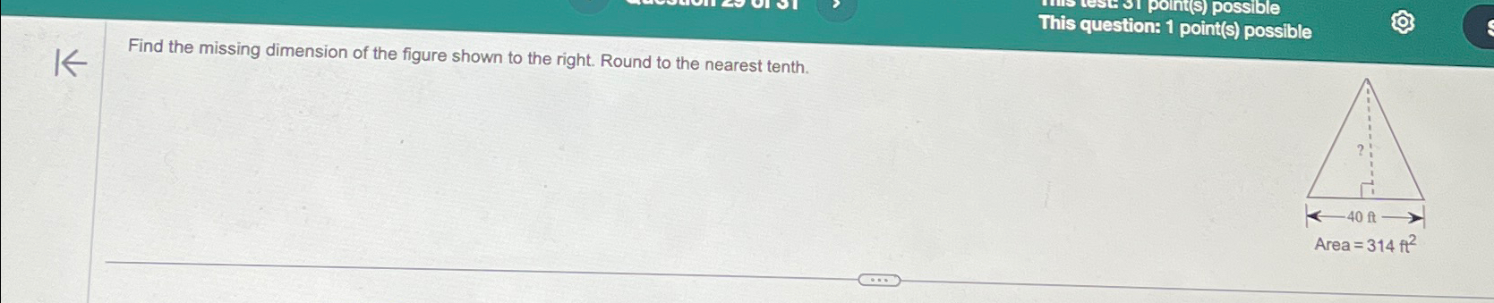 Solved Find the missing dimension of the figure shown to the | Chegg.com