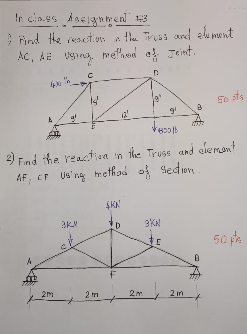 Solved Please answer both:Find the reaction in the Truss and | Chegg.com