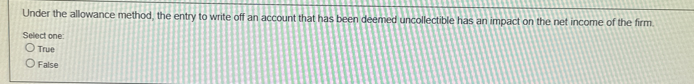 Solved Under the allowance method, the entry to write off an | Chegg.com