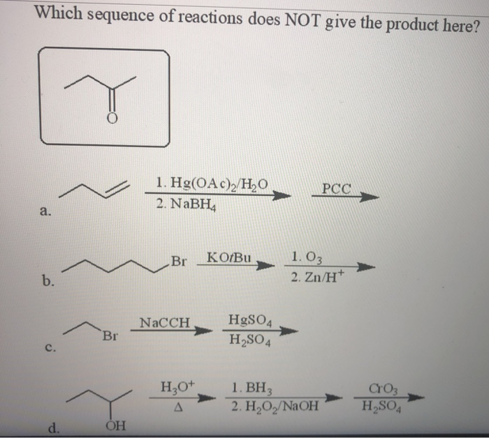 Solved Which sequence of reactions does NOT give the product | Chegg.com