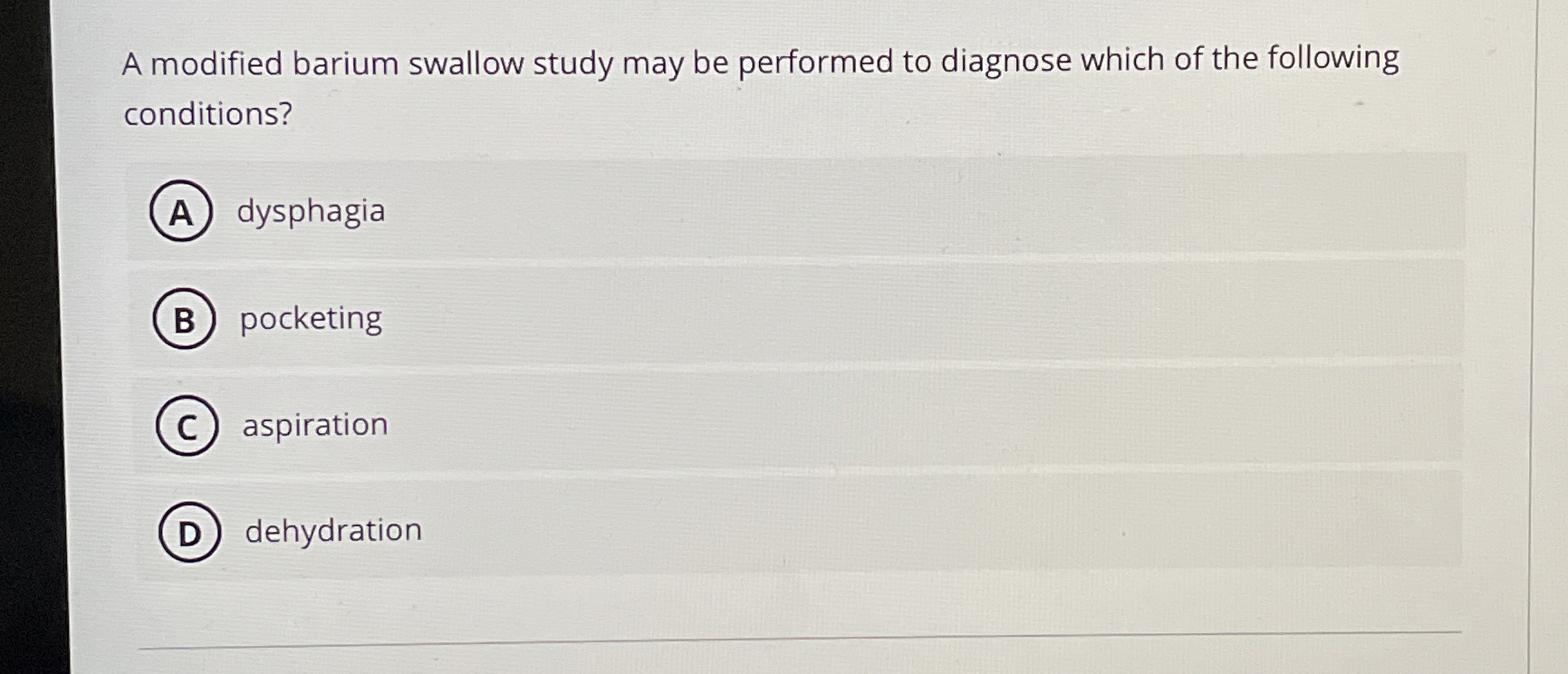 Solved A modified barium swallow study may be performed to | Chegg.com
