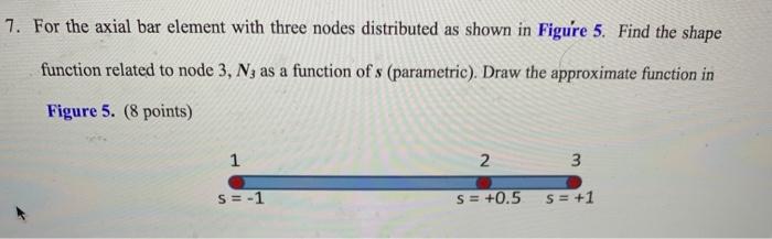 Solved 7. For the axial bar element with three nodes | Chegg.com