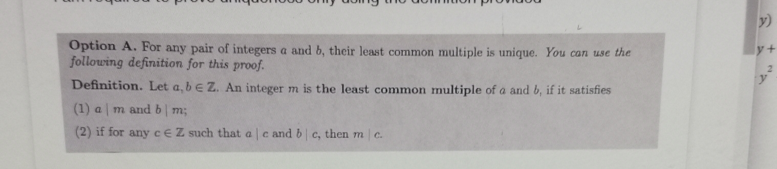 Solved Option A. ﻿For any pair of integers a and b, ﻿their | Chegg.com