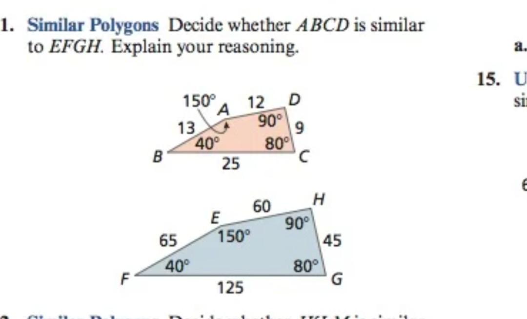 Solved Similar Polygons Decide whether ABCD is similar to | Chegg.com