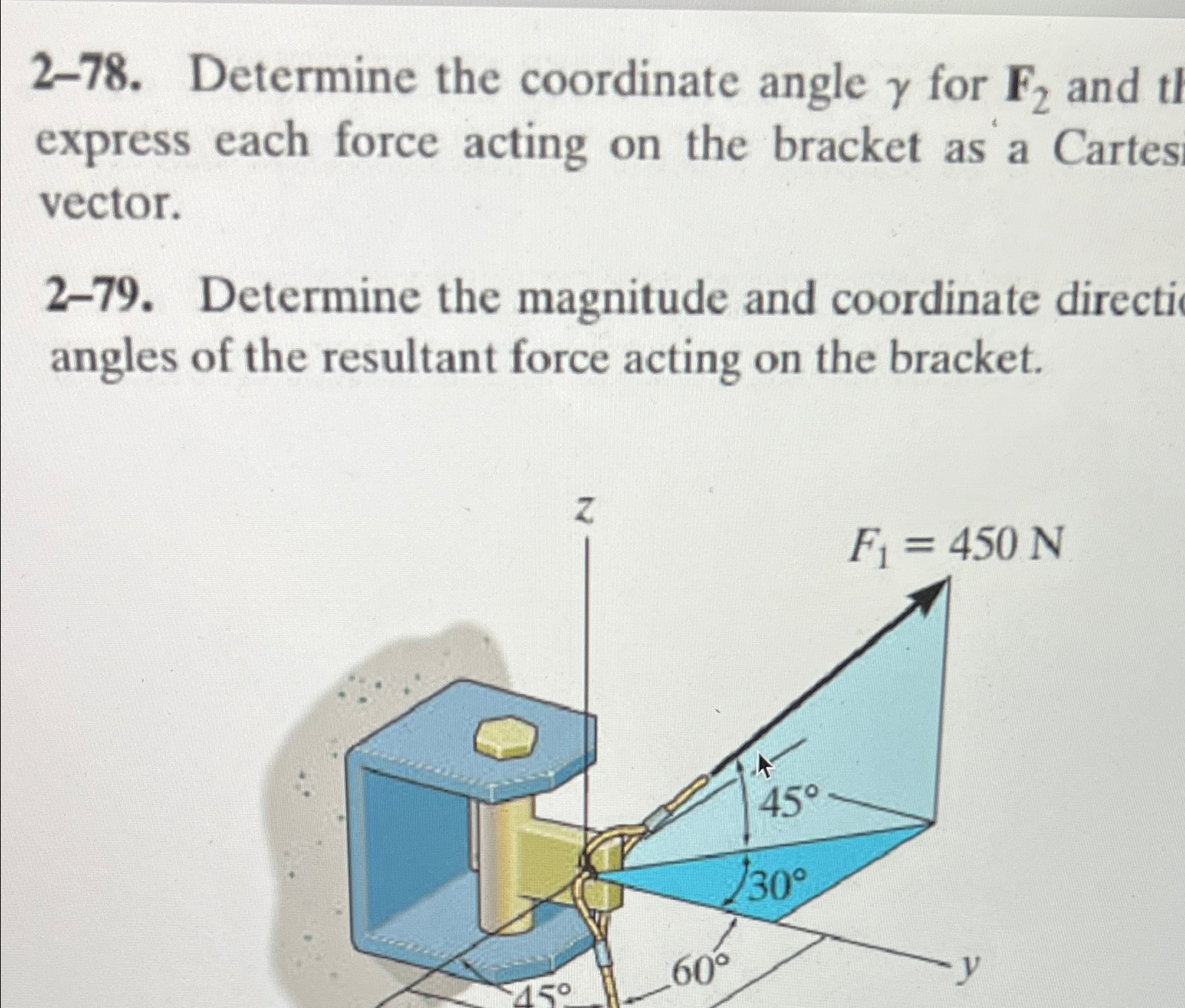 2-78. Determine the coordinate angle \\\\gamma for | Chegg.com