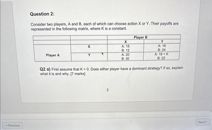 Solved Consider two players, A and B, each of which can | Chegg.com