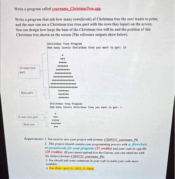 Solved Write A Program Called Yourname Christmas Tres Cpp