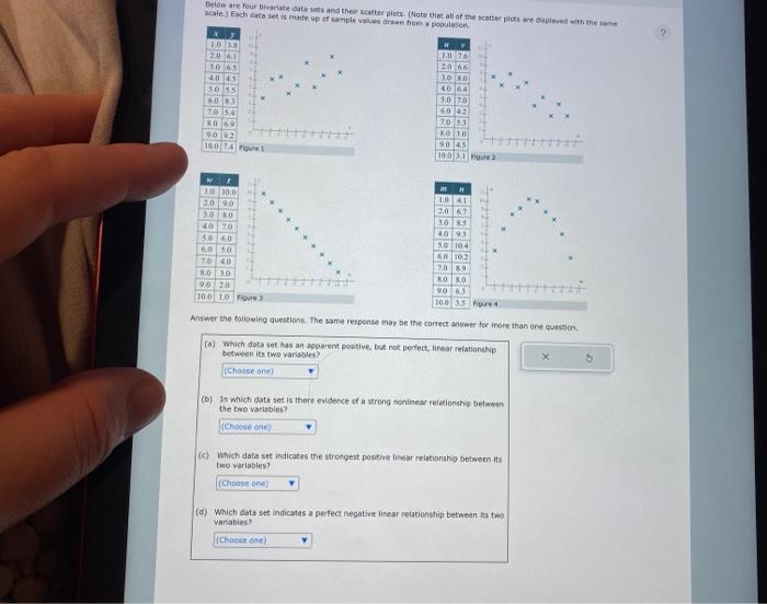 Solved options for each question:1.the x,y data set2.the u,v | Chegg.com