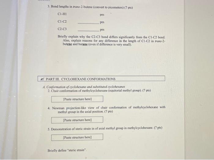 Solved PARTI. BASIC 3D MODELING AND CONFORMATIONAL ANALYSIS | Chegg.com