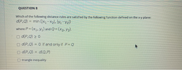 Solved QUESTION 8 Which of the following distance rules are | Chegg.com