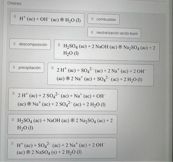 Solved For the reaction between H2SO4 and NaOH in aqueous | Chegg.com