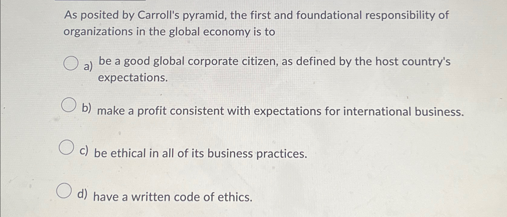 Solved As posited by Carroll's pyramid, the first and | Chegg.com