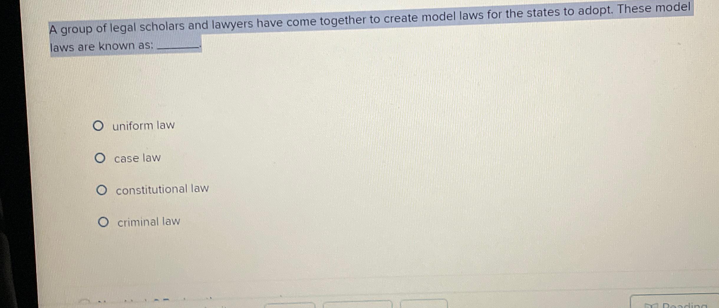 Solved A group of legal scholars and lawyers have come | Chegg.com