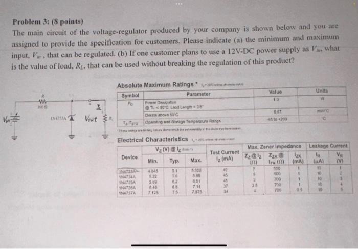 Solved Problem 3: (8 points) The main circuit of the | Chegg.com