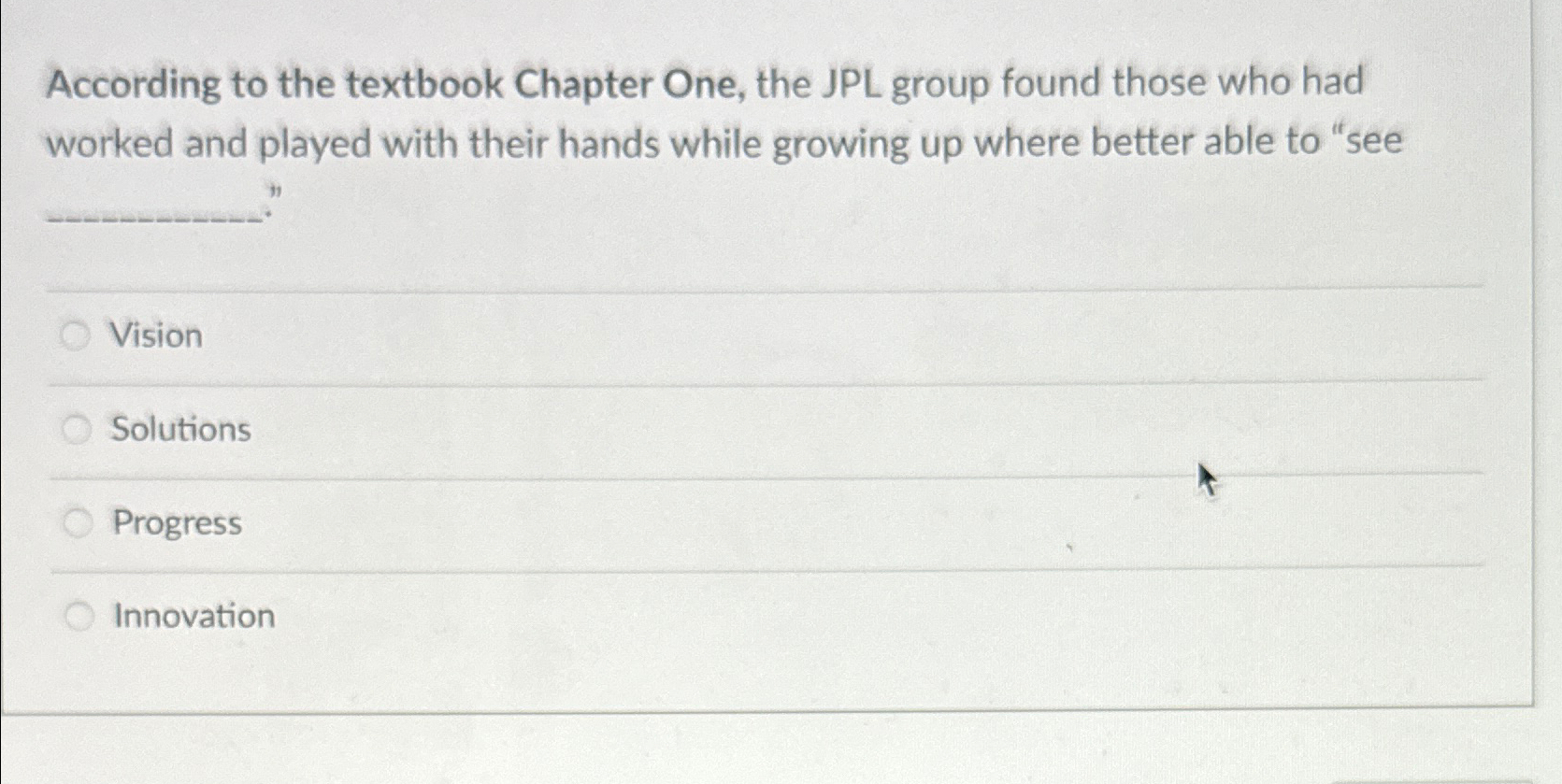 Solved According to the textbook Chapter One, the JPL group | Chegg.com
