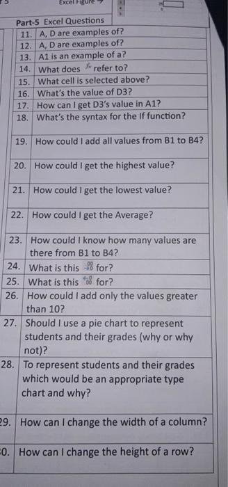 Solved help using the excel picture provided, just wanna | Chegg.com