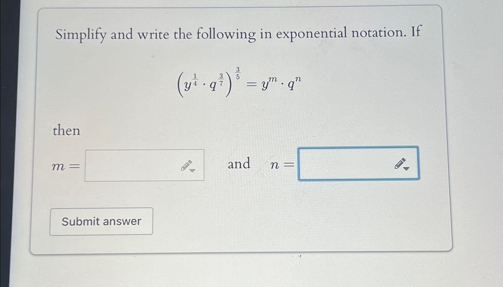Solved Simplify and write the following in exponential | Chegg.com