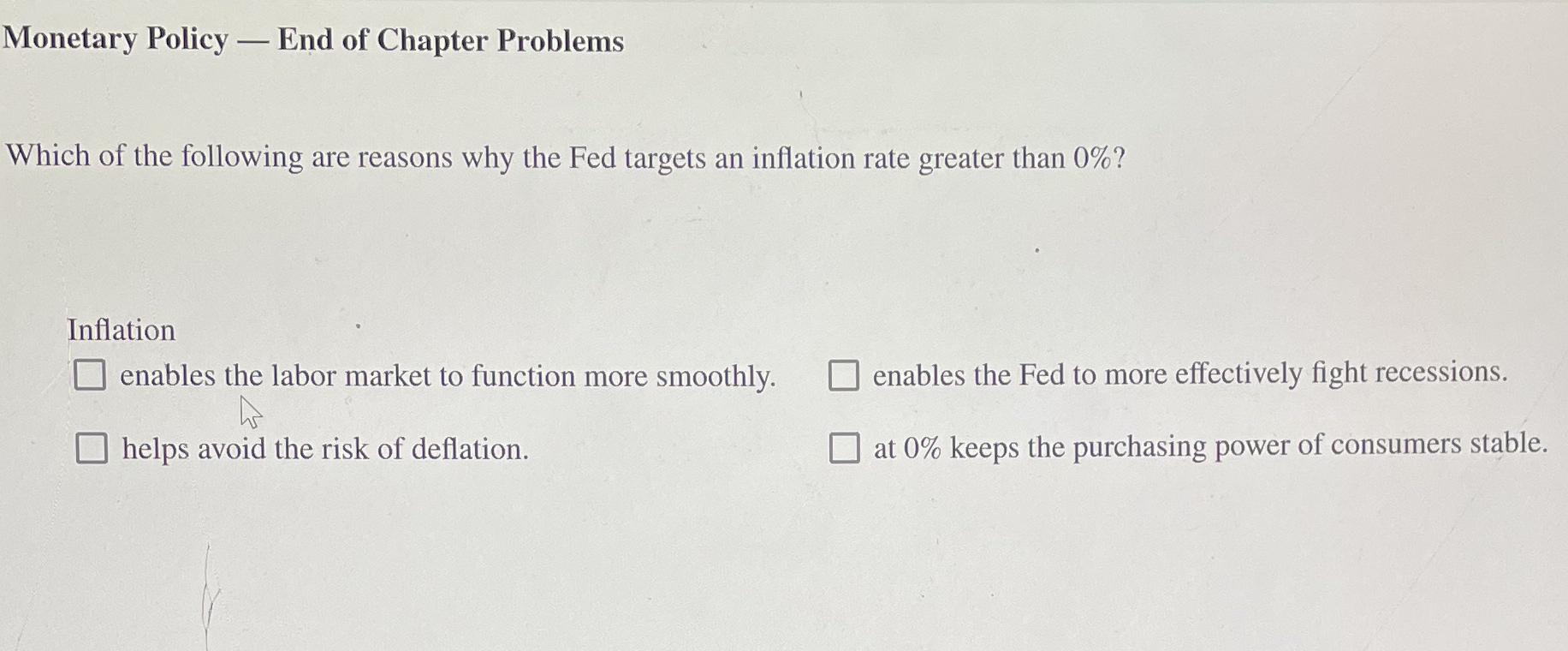 Solved Monetary Policy — ﻿End of Chapter ProblemsWhich of | Chegg.com