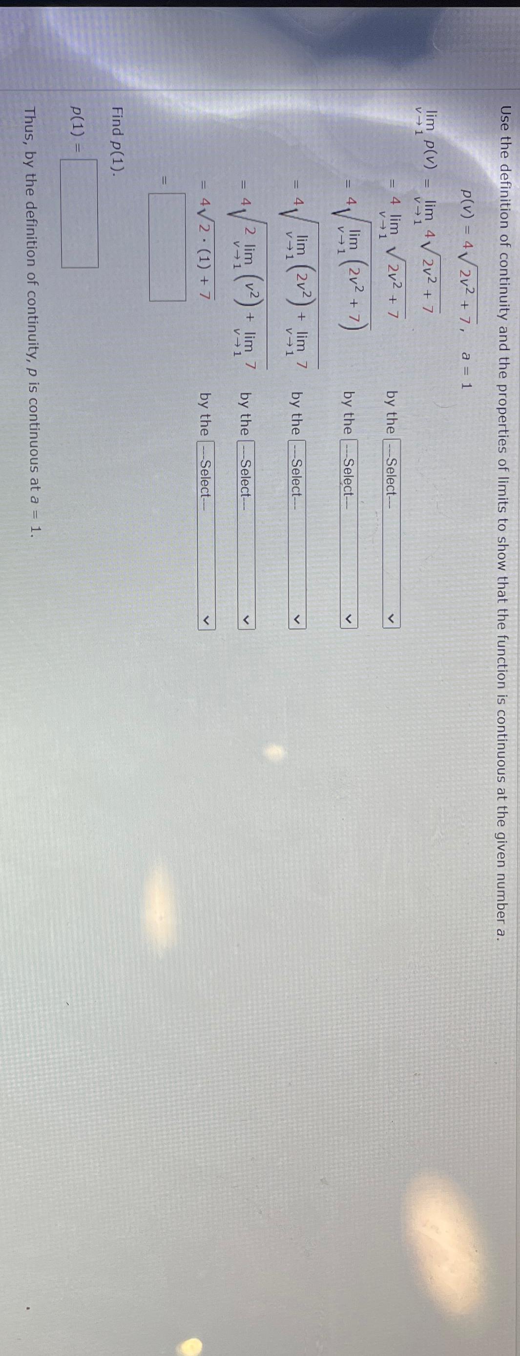Solved Use the definition of continuity and the properties | Chegg.com
