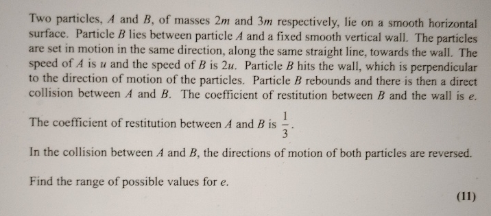 Solved Two particles, A and B, ﻿of masses 2m ﻿and 3m | Chegg.com