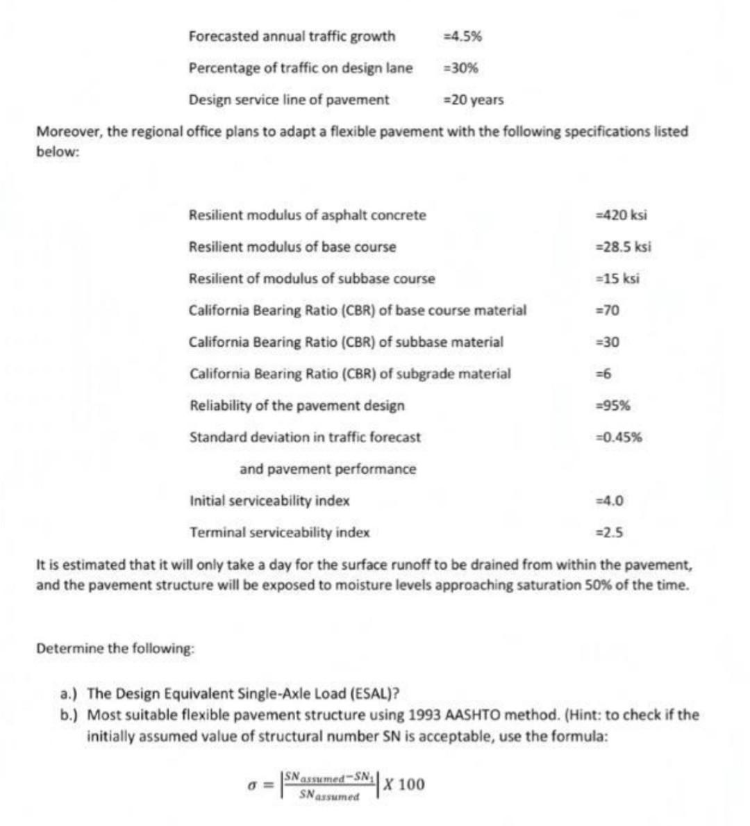 Solved a proposed four-lane divided highway is to be | Chegg.com