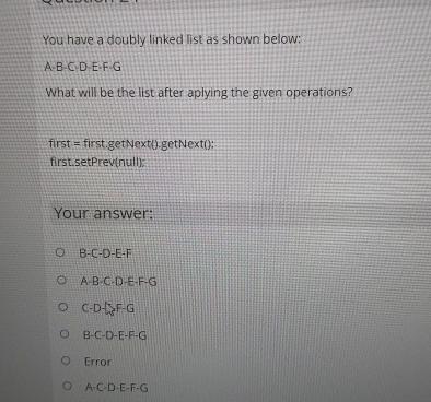Solved You have a doubly linked IIst as shown | Chegg.com