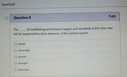 Solved Good luck!Question 85 ﻿ptsThe ﻿of establishing | Chegg.com