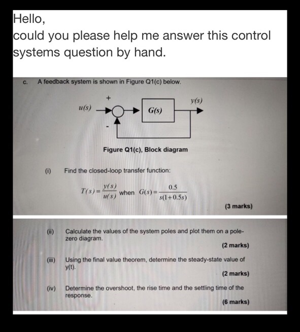 Solved Hello, could you please help me answer this control | Chegg.com
