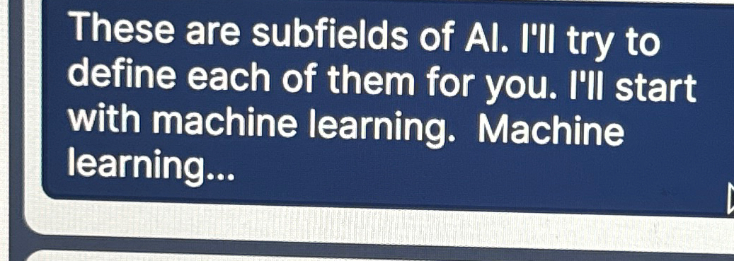 Solved These are subfields of Al. ﻿I'll try to define each | Chegg.com