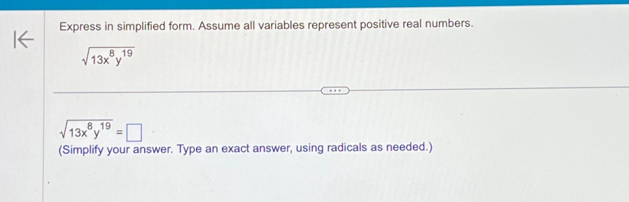 Solved Express in simplified form. Assume all variables | Chegg.com