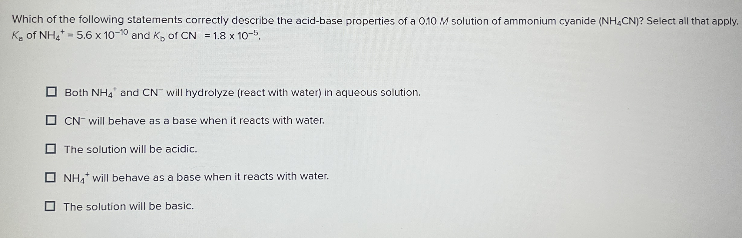 Solved Which of the following statements correctly describe | Chegg.com