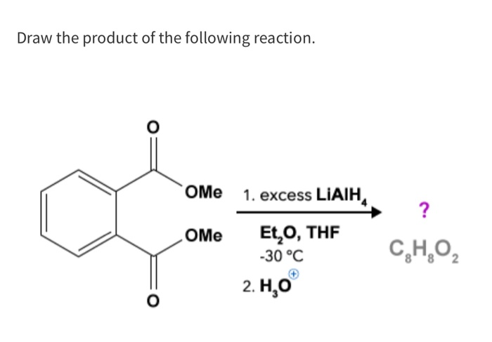 Solved Draw the product of the following reaction. OMe 1. | Chegg.com