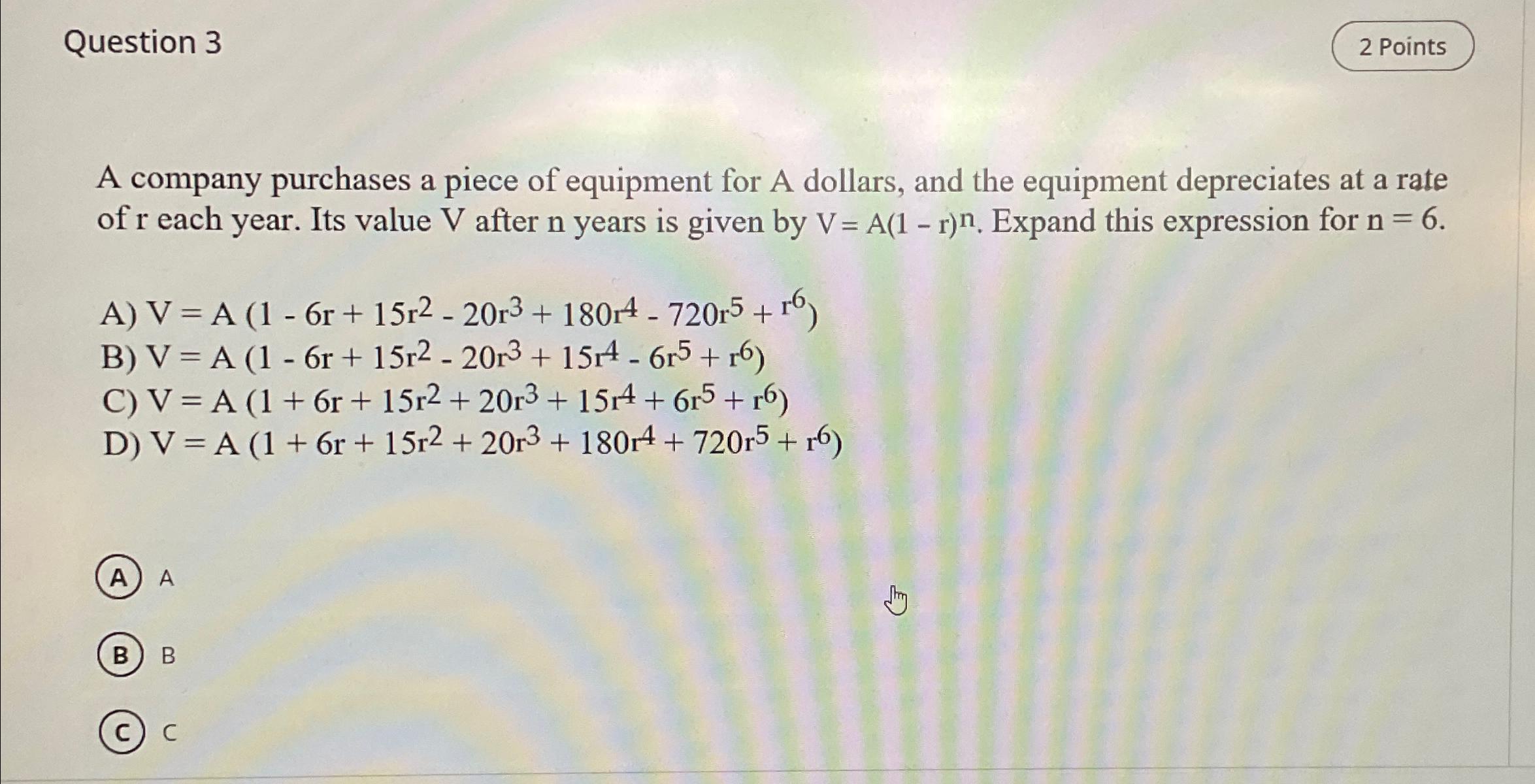 Solved Question 32 ﻿PointsA company purchases a piece of | Chegg.com
